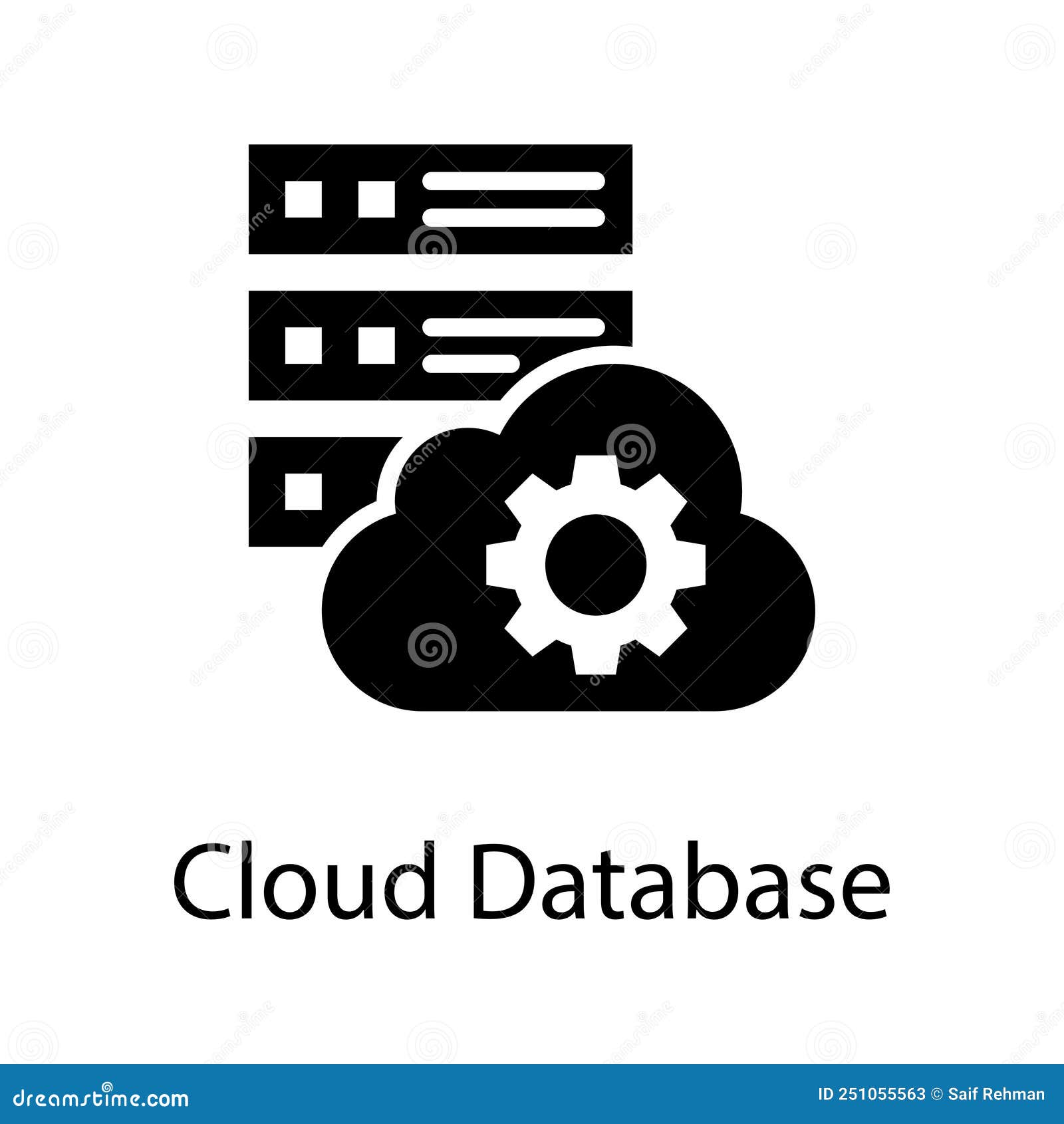 Cloud Database Vector Solid Icon Design Illustration. Stock Vector ...