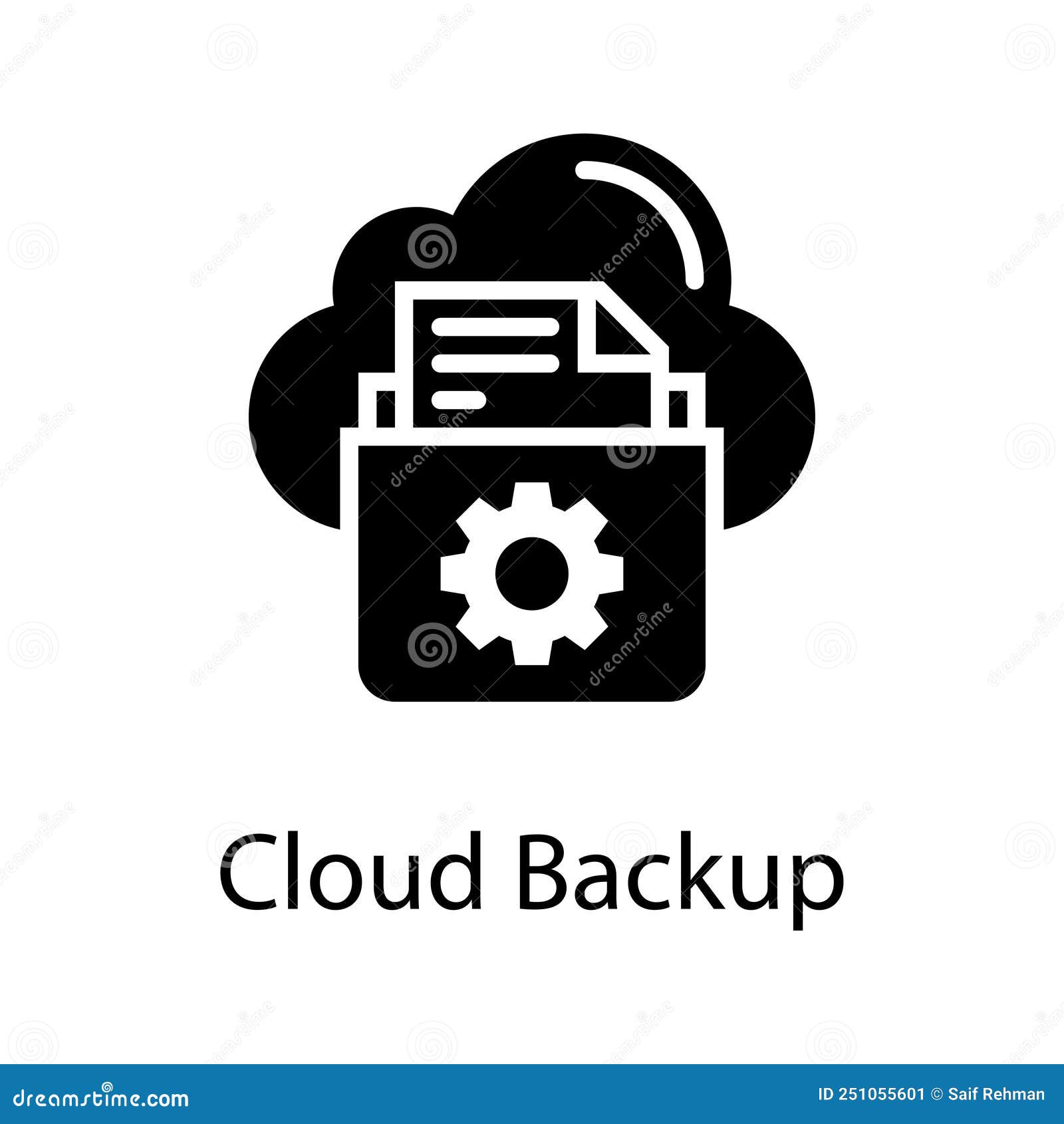 Cloud Backup Vector Solid Icon Design Illustration. Stock Vector ...