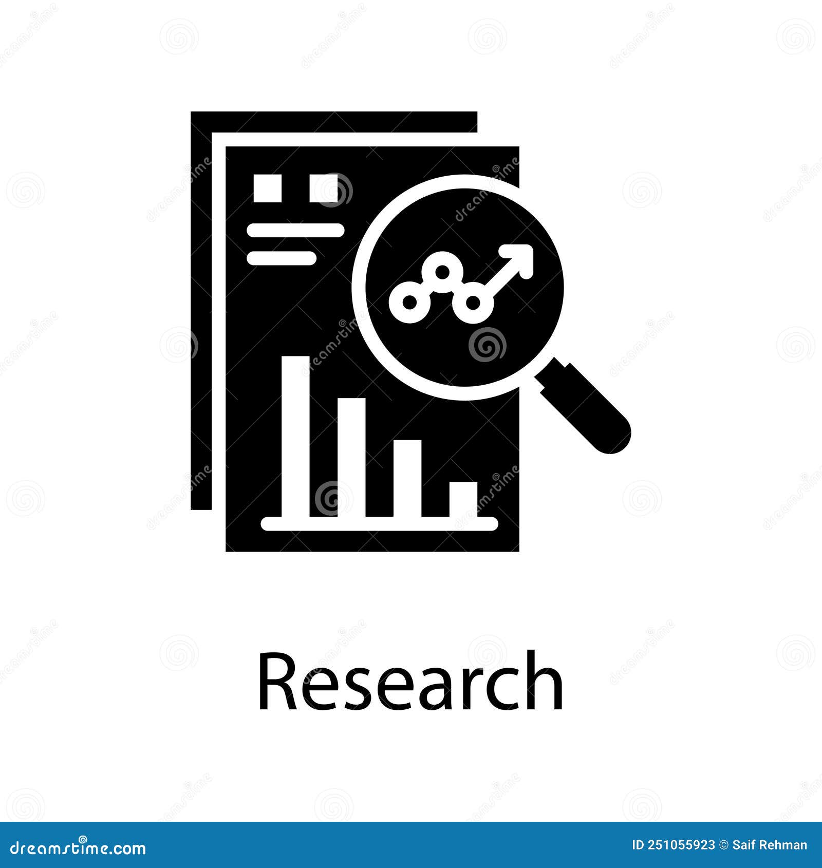 Research Vector Solid Icon Design Illustration. Stock Vector ...