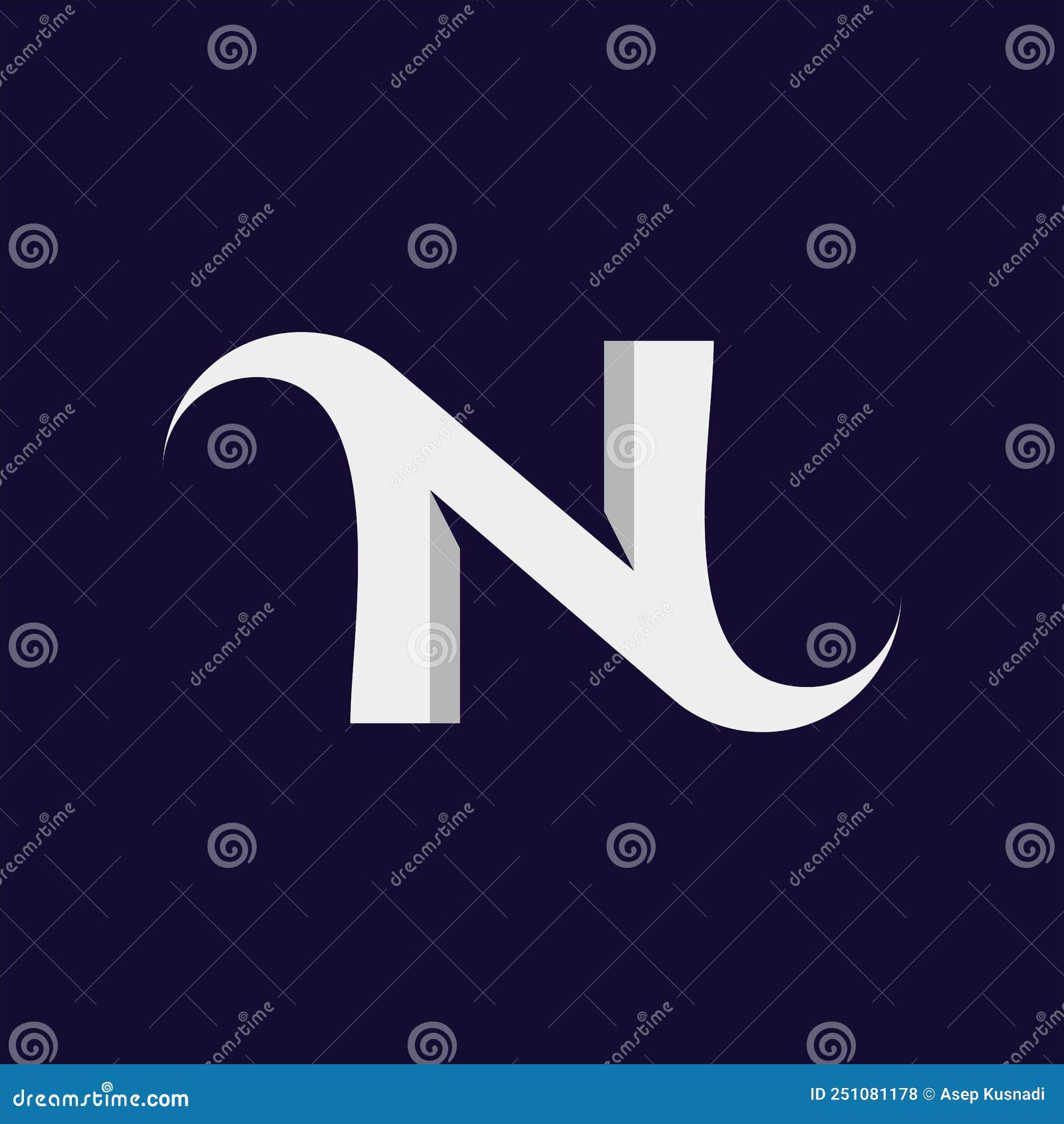 Simple Abstract Letter N Logo Design Stock Vector - Illustration of ...