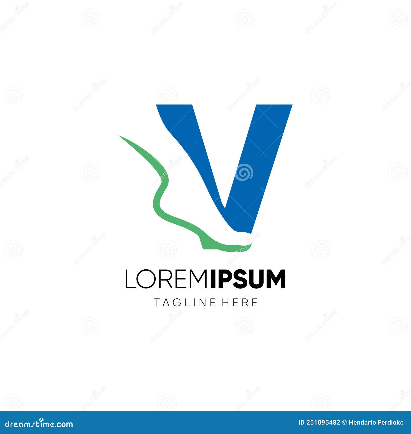 Letter V Foot Care or Ankle Logo Design Icon Vector Graphic Stock ...