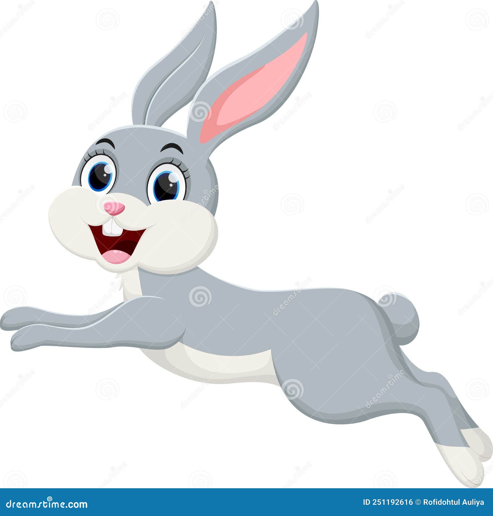 Cartoon Happy Rabbit Jumping Stock Vector - Illustration of vector ...