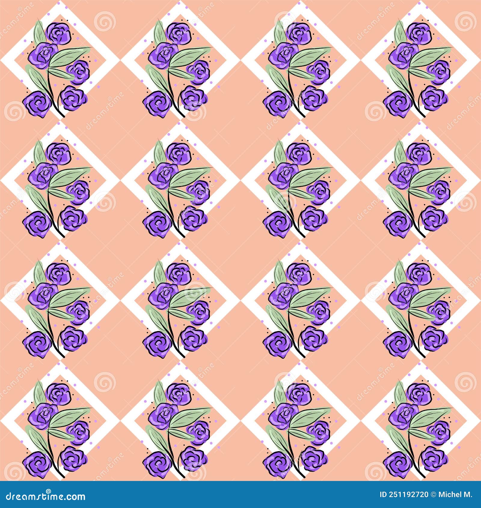 Cute Bouquet of Roses Pattern Seamless Stock Illustration ...