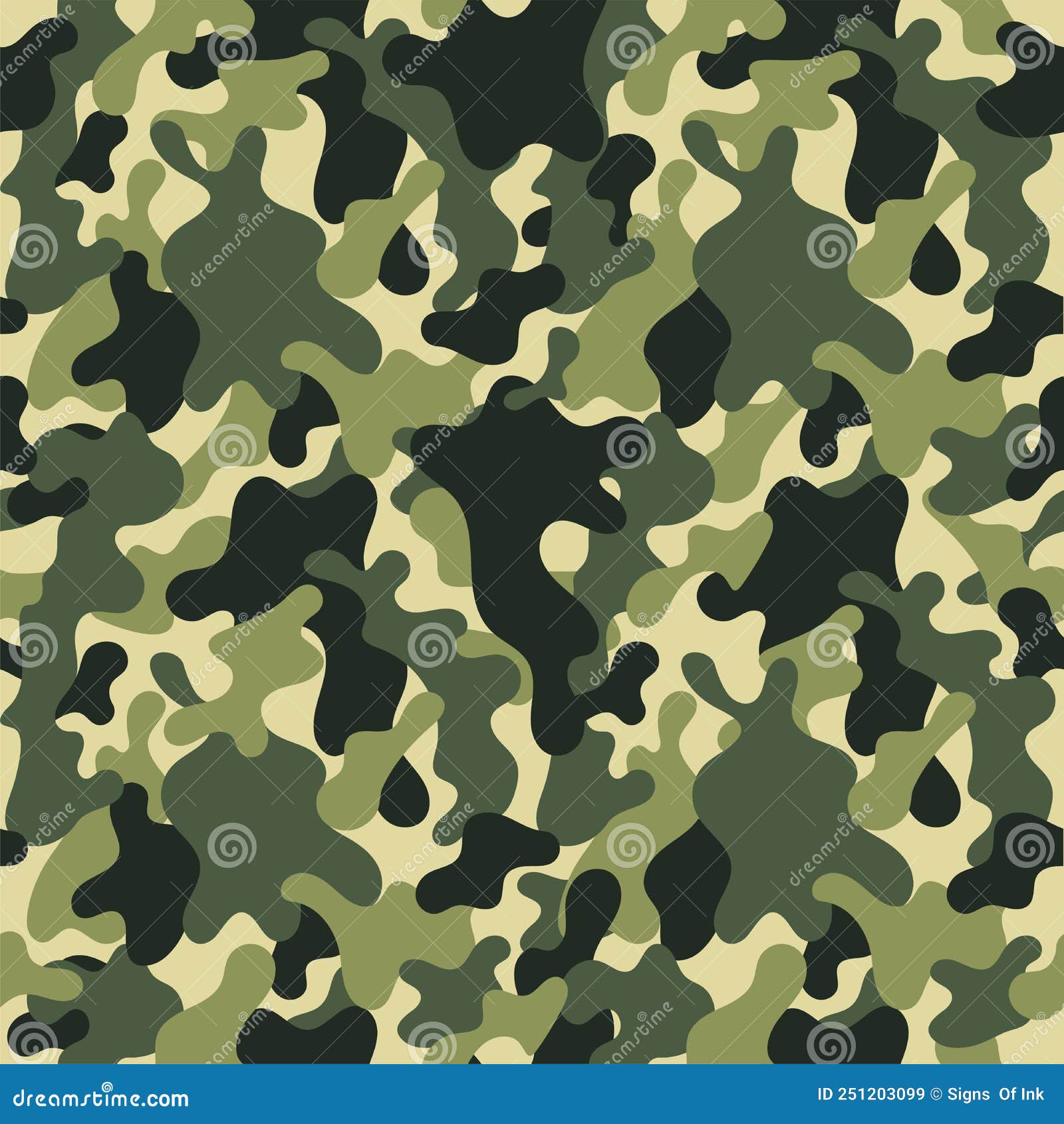 Military Camouflage Wood-land Seamless Pattern Stock Vector ...