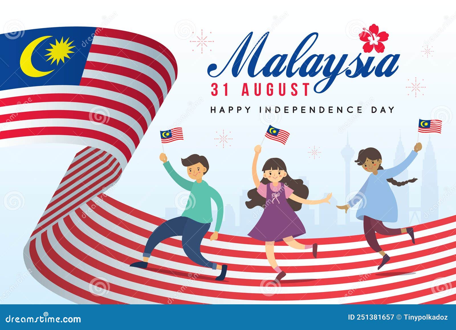 Malaysia Independence Day Backdrop Banner Cartoon Vector ...