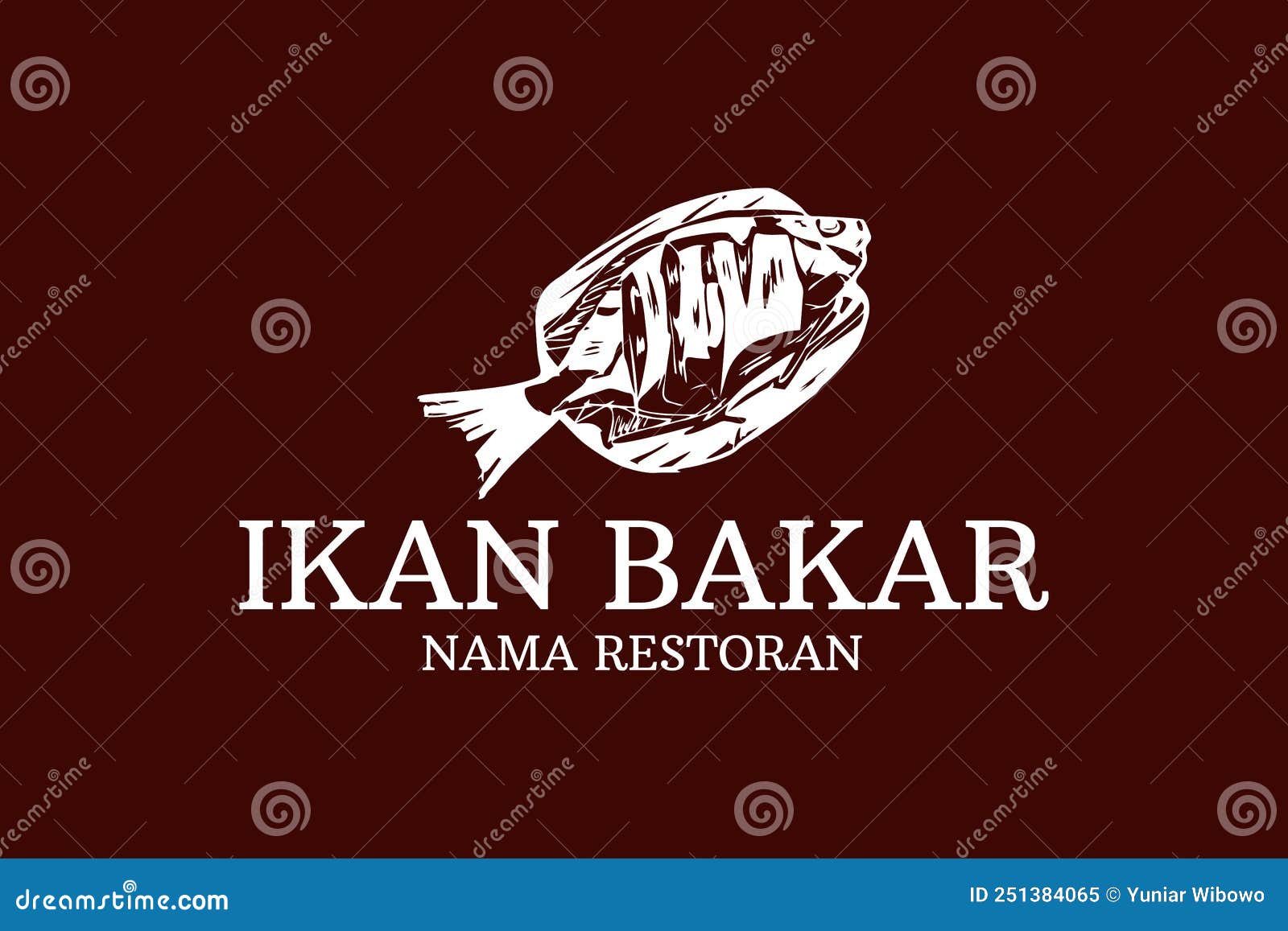 Translation: Grilled Fish, Restaurant Name. Vector Logo Stock Vector ...