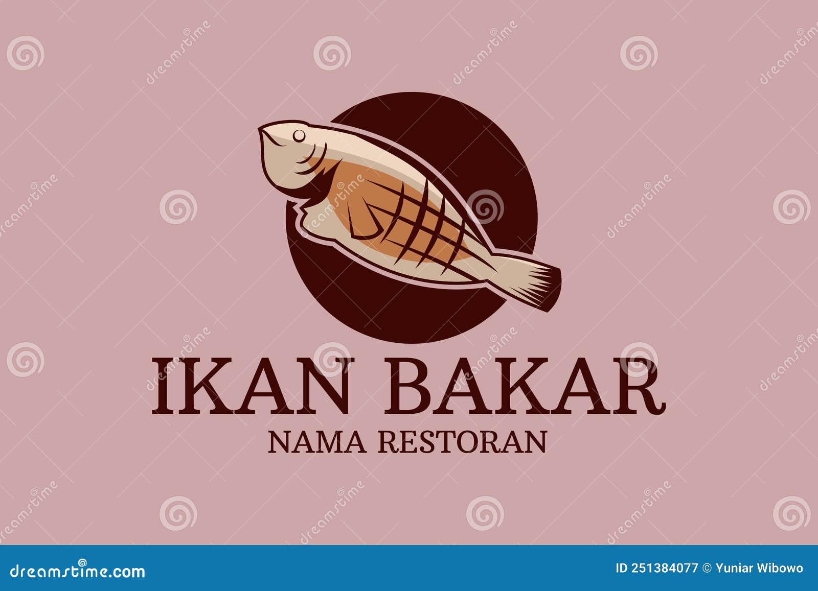 Translation: Grilled Fish, Restaurant Name. Vector Logo Stock Vector ...