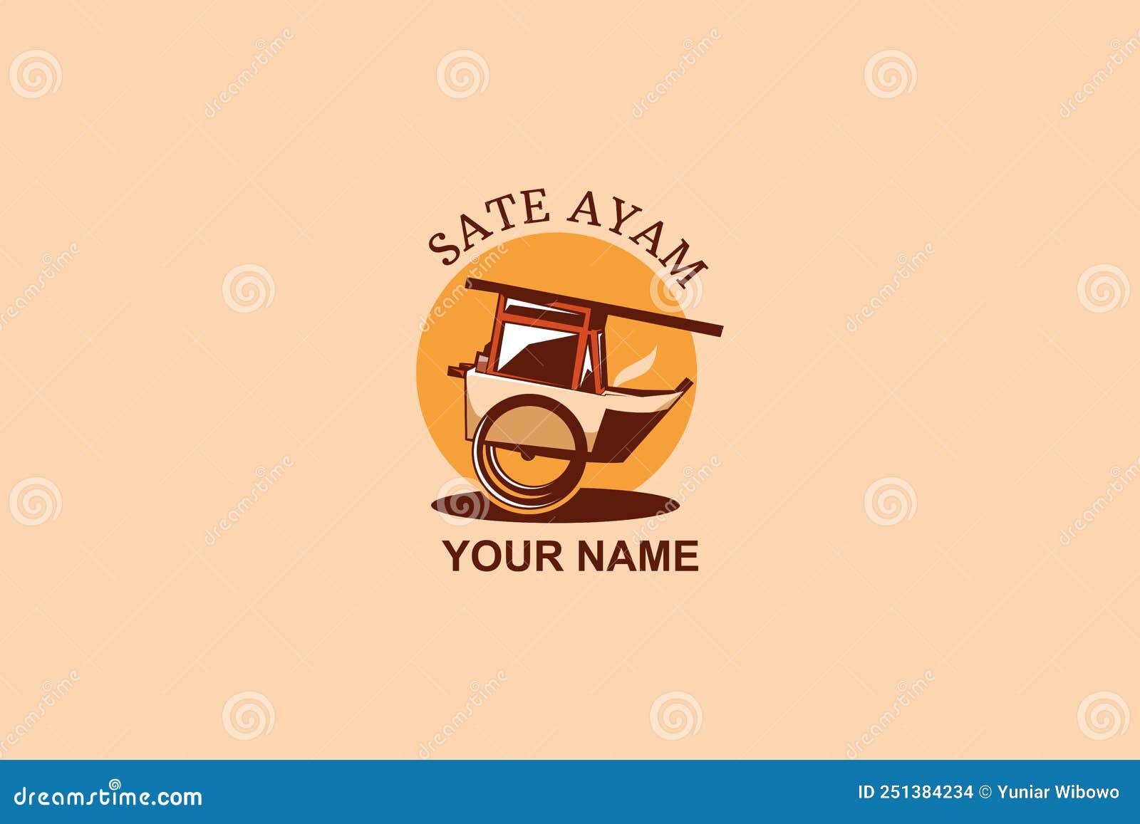 Translation: Chicken Satay. Vector Illustration. Vendor Logo Stock ...