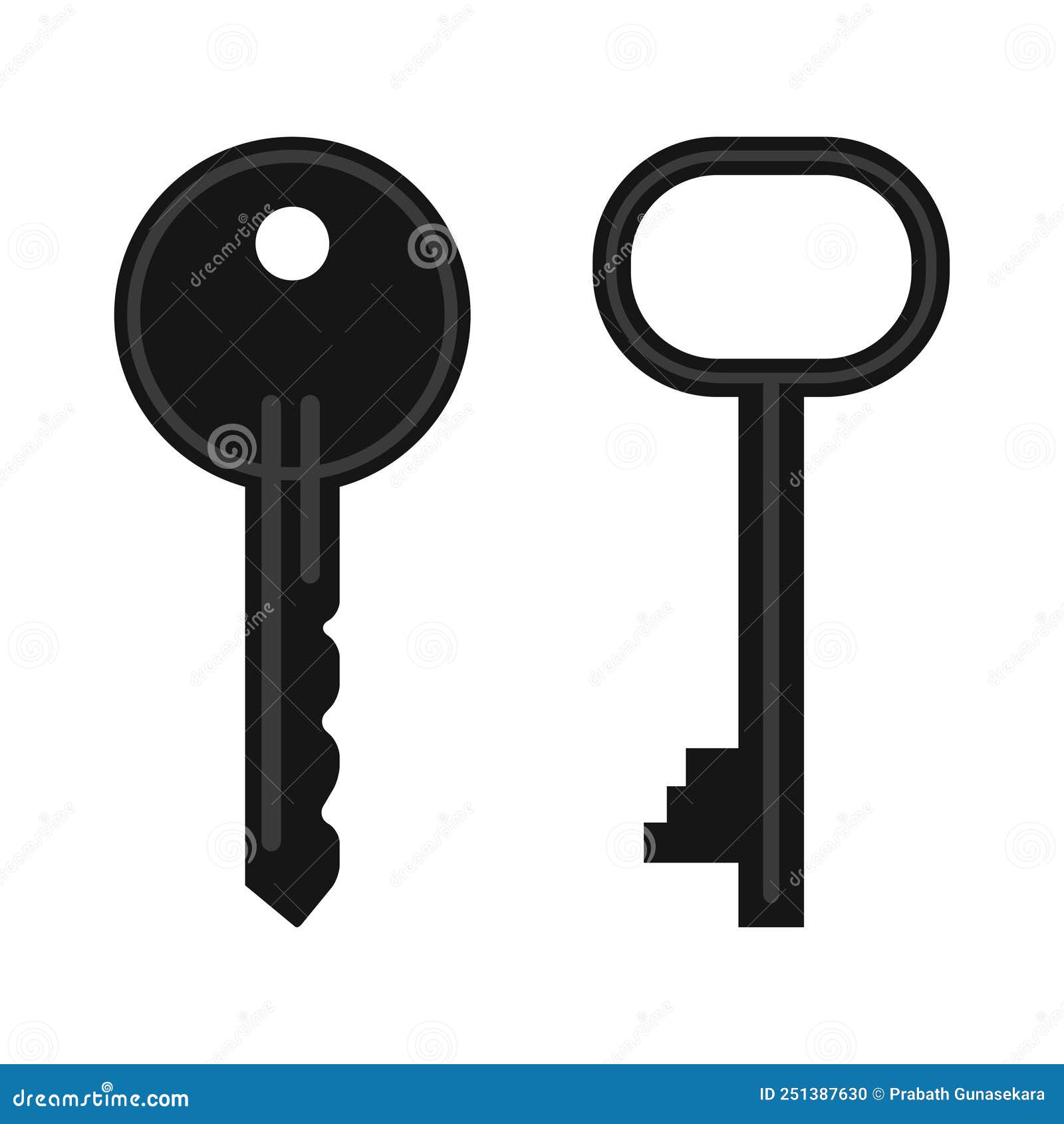 Two Common Keys Vector Png Flat Icon Stock Vector - Illustration of ...