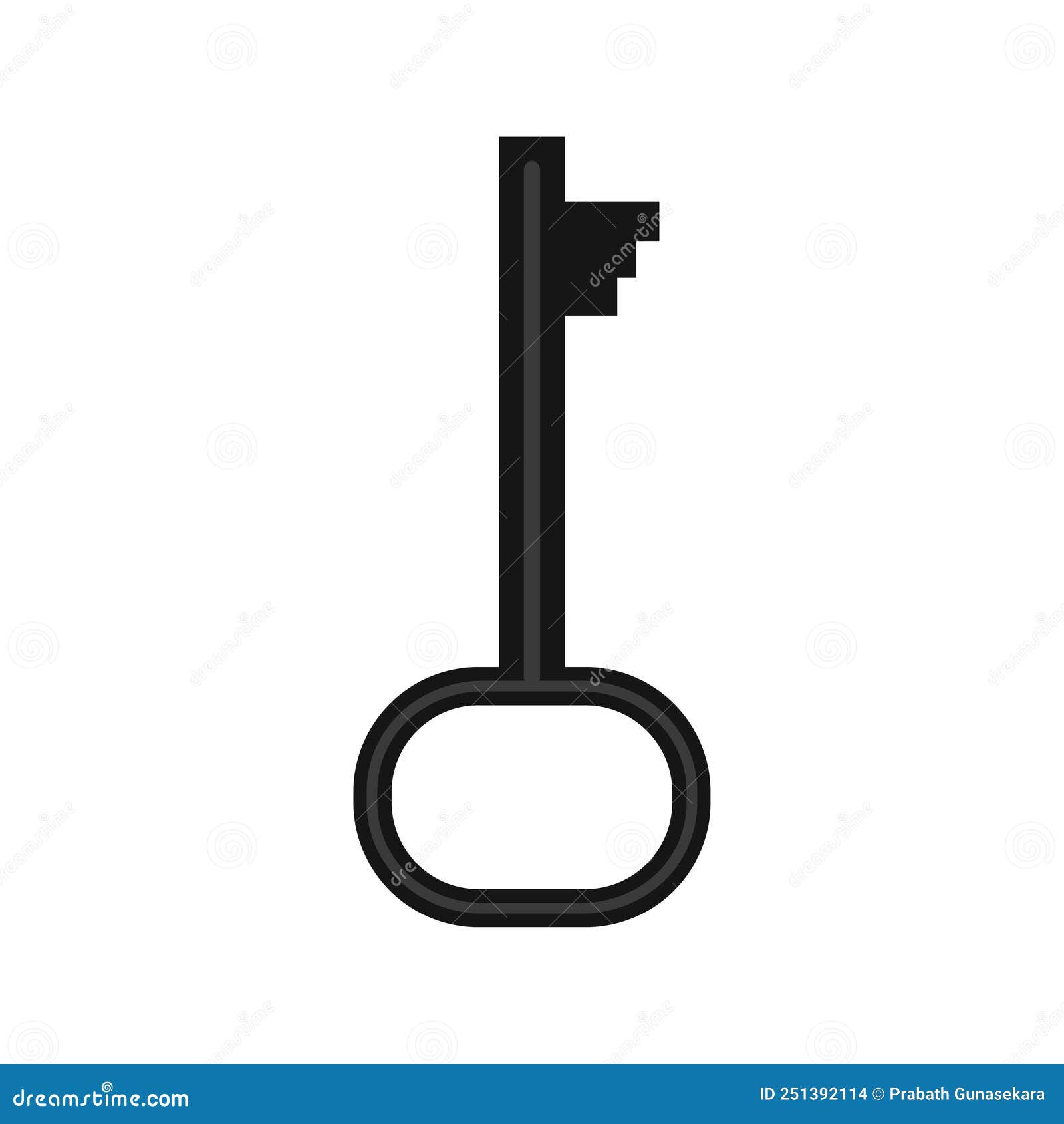 Common Rounded Key Vector Png Flat Icon Stock Vector - Illustration of ...
