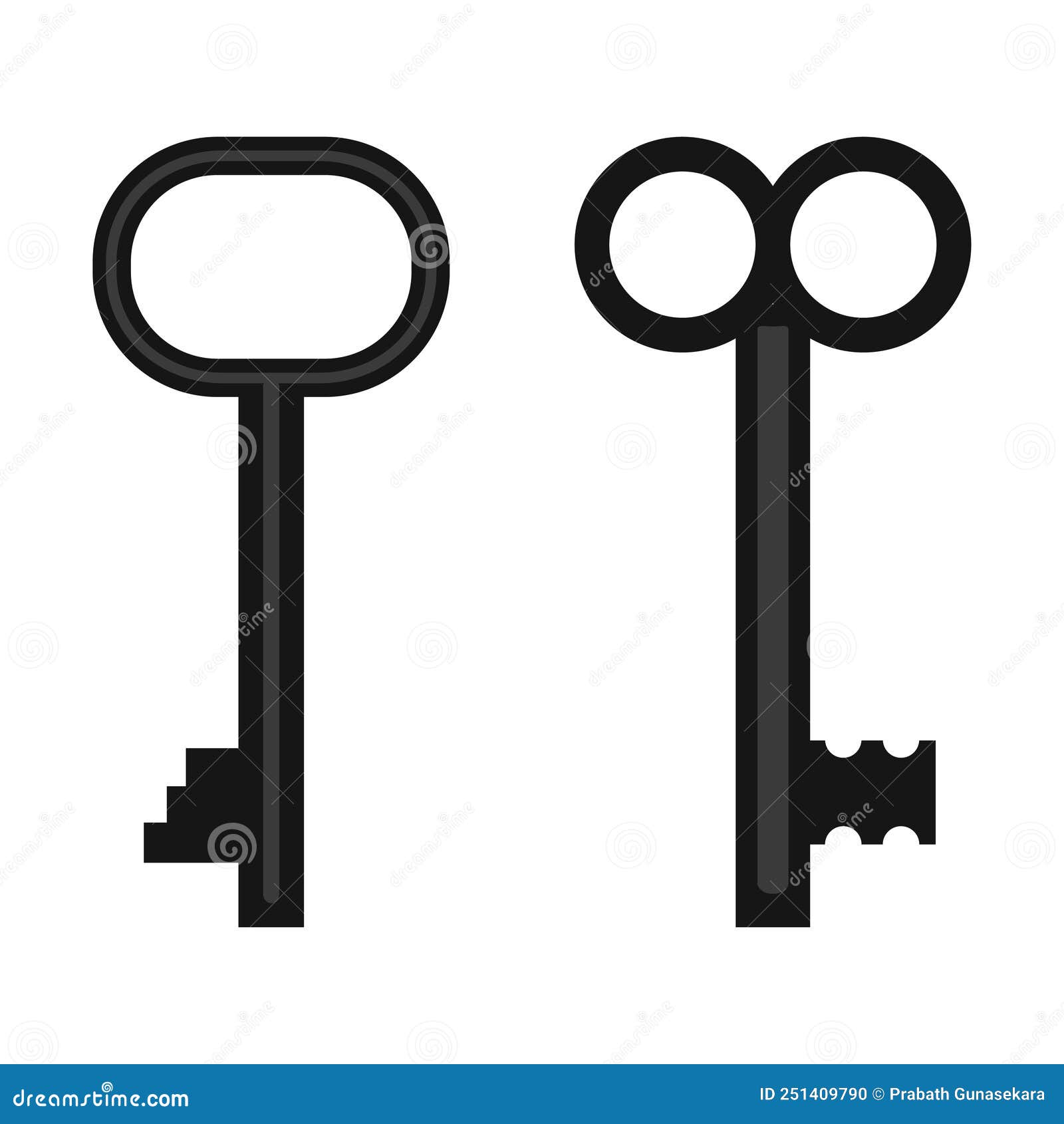 Two Common Keys Vector Png Flat Icon Stock Vector - Illustration of ...