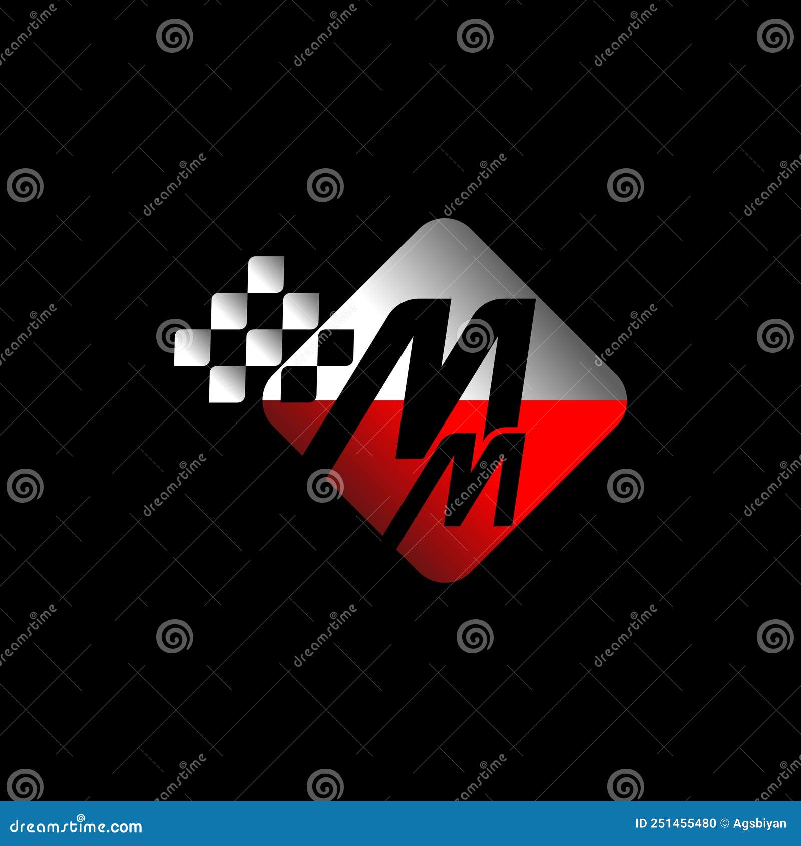 MM Sport Font on Rectangular with Squares Flag Image Graphic Icon Logo ...