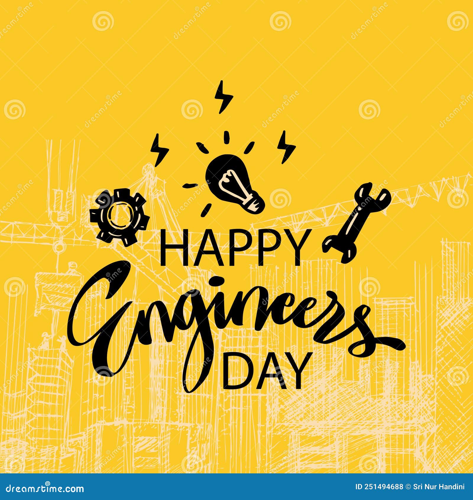 Happy Engineer Day Vector Design Illustration Stock Illustration ...