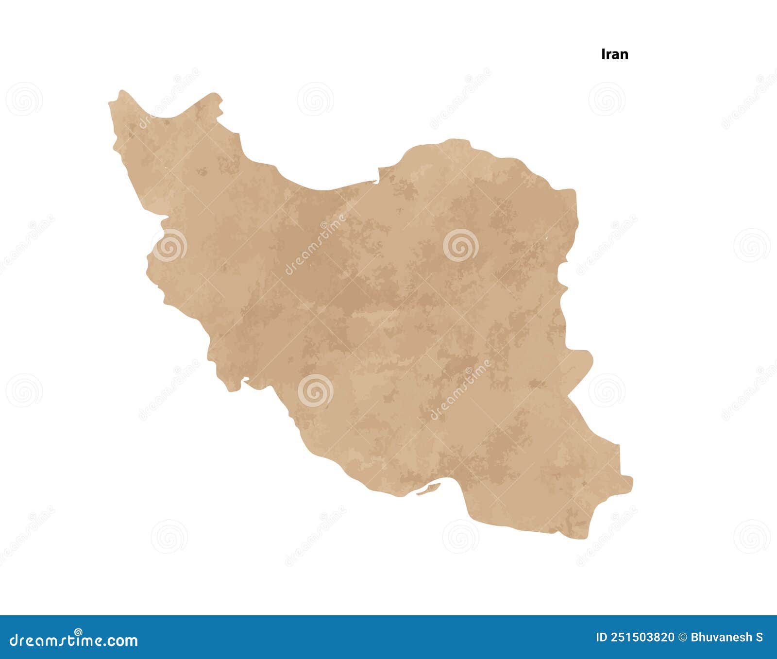Old Vintage Paper Textured Map of Iran Country - Vector Stock Vector ...