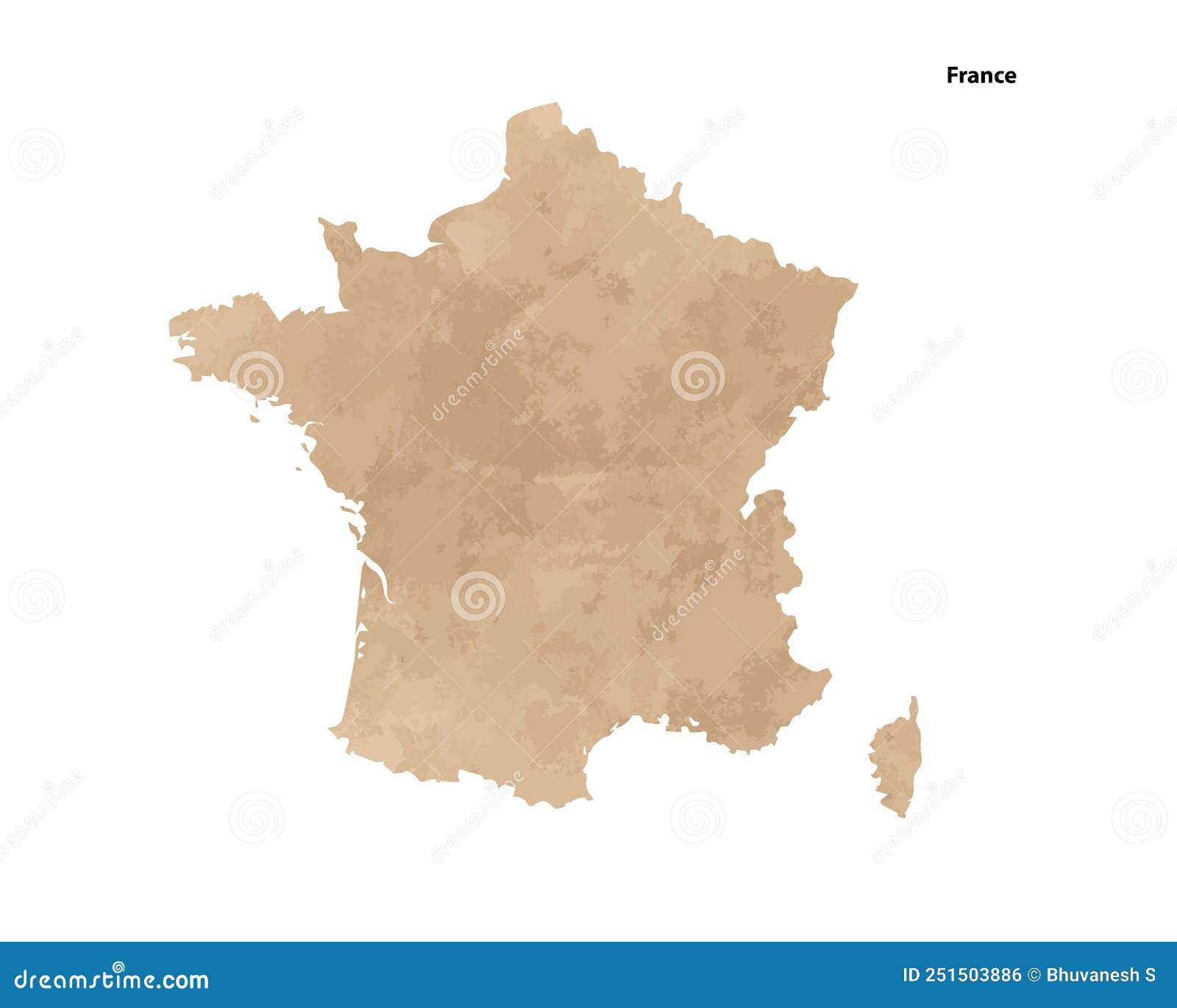 Old Vintage Paper Textured Map of France Country - Vector Stock Vector ...