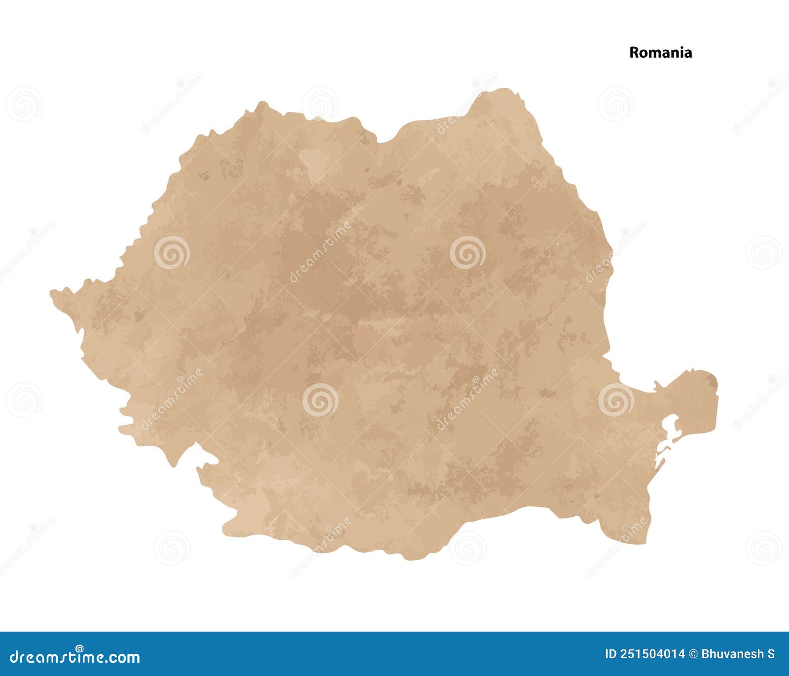 Vintage Romania Old Map With Regions, Counties And National Borders For ...