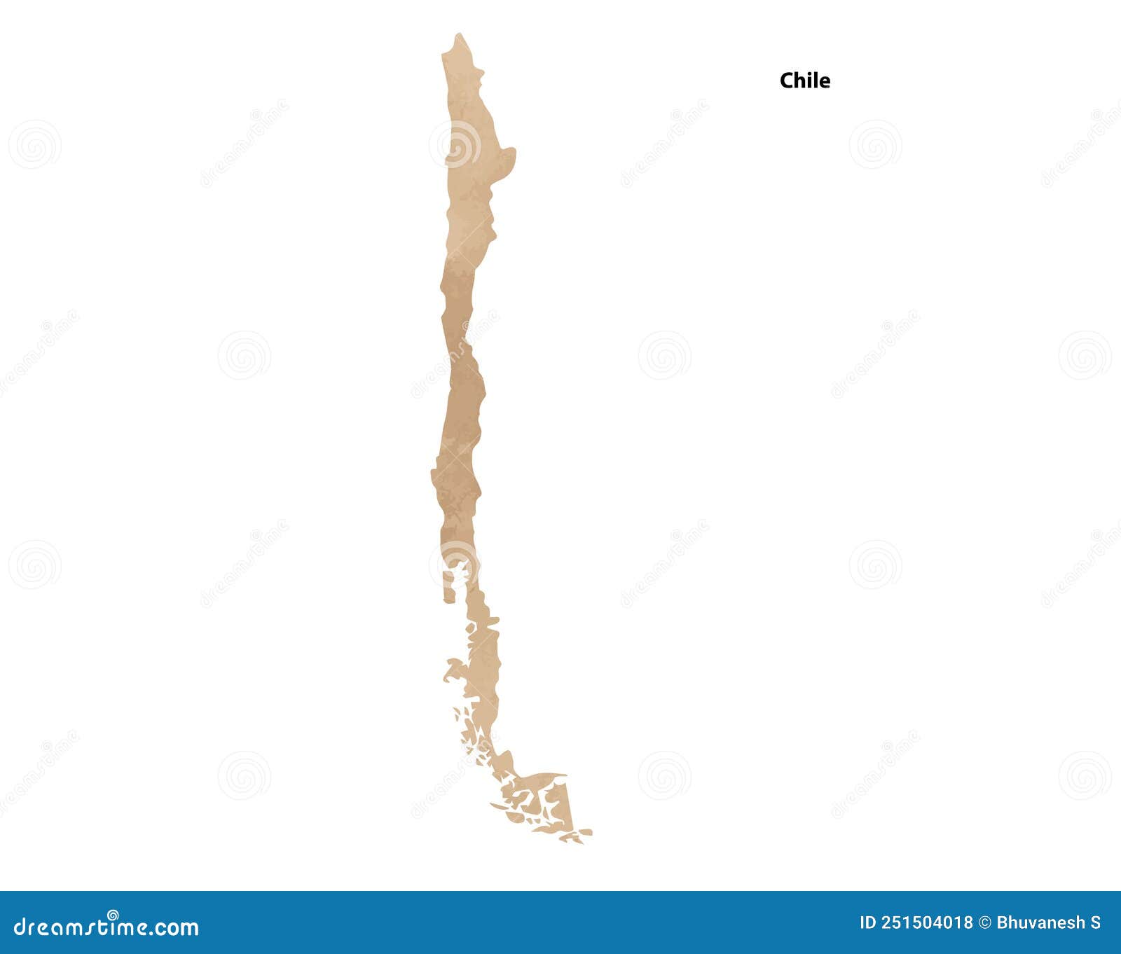 Old Vintage Paper Textured Map of Chile Country - Vector Stock Vector ...