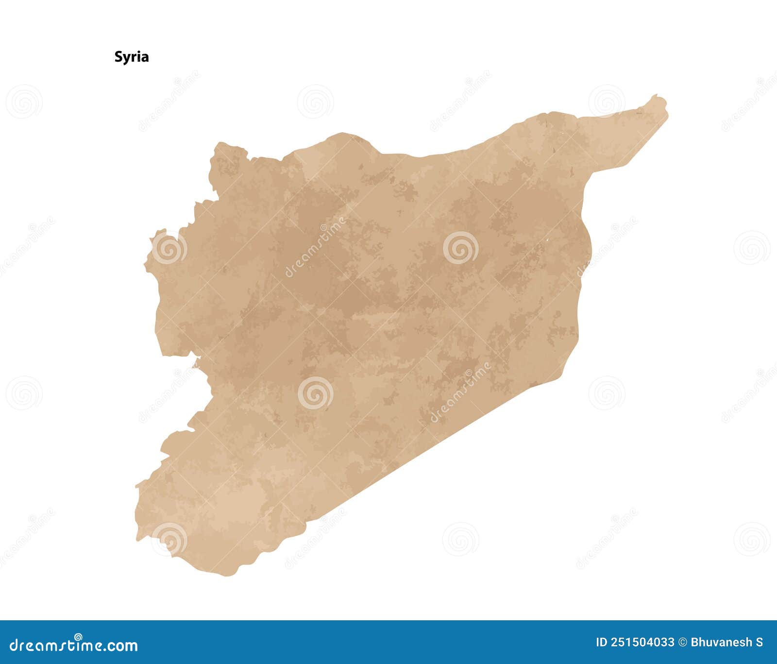 Old Vintage Paper Textured Map of Syria Country - Vector Stock Vector ...