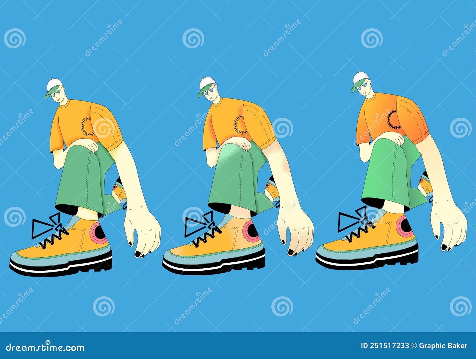 Vector Flat Illustration with Low Angle Shot Stock Vector ...