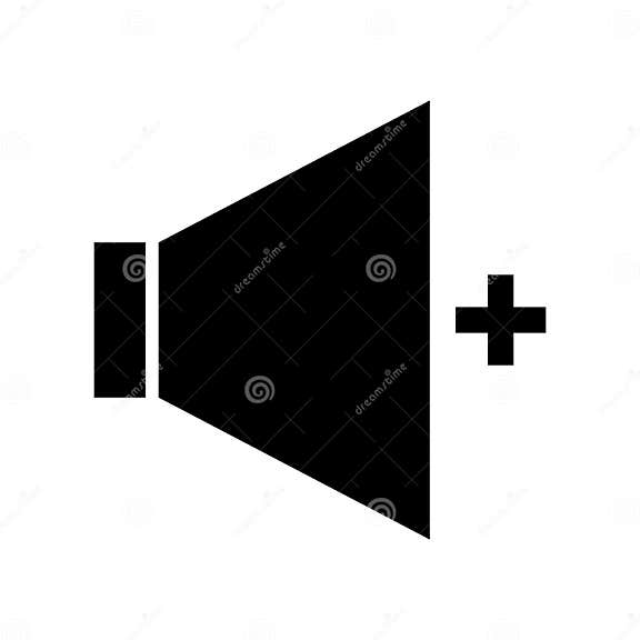 Add Volume Icon, Full Black. Vector Illustration, Suitable for Content ...
