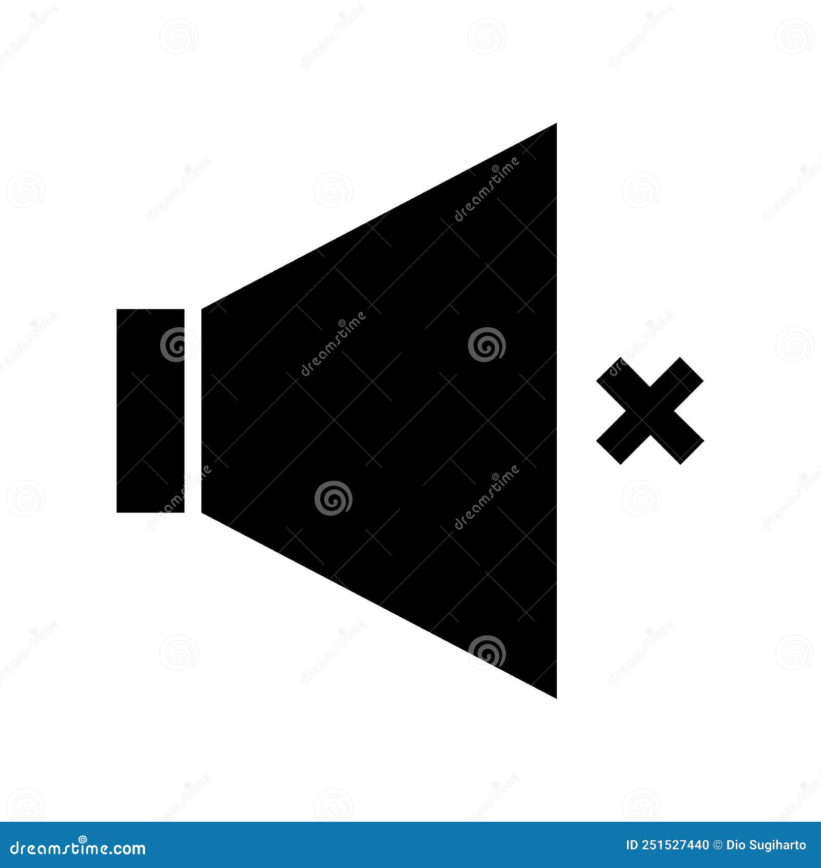 Mute Volume Icon, Full Black. Vector Illustration, Suitable for Content ...