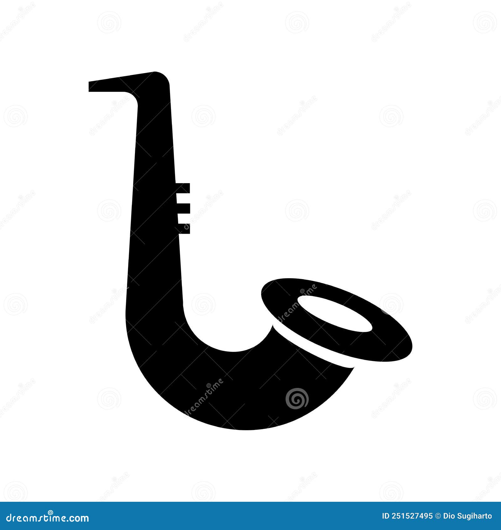 Saxophone Icon, Full Black. Vector Illustration, Suitable for Content ...