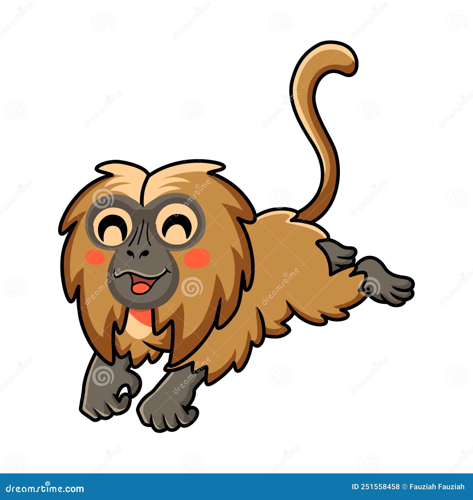 Gelada Monkey Icon Outline Vector Illustration | CartoonDealer.com ...