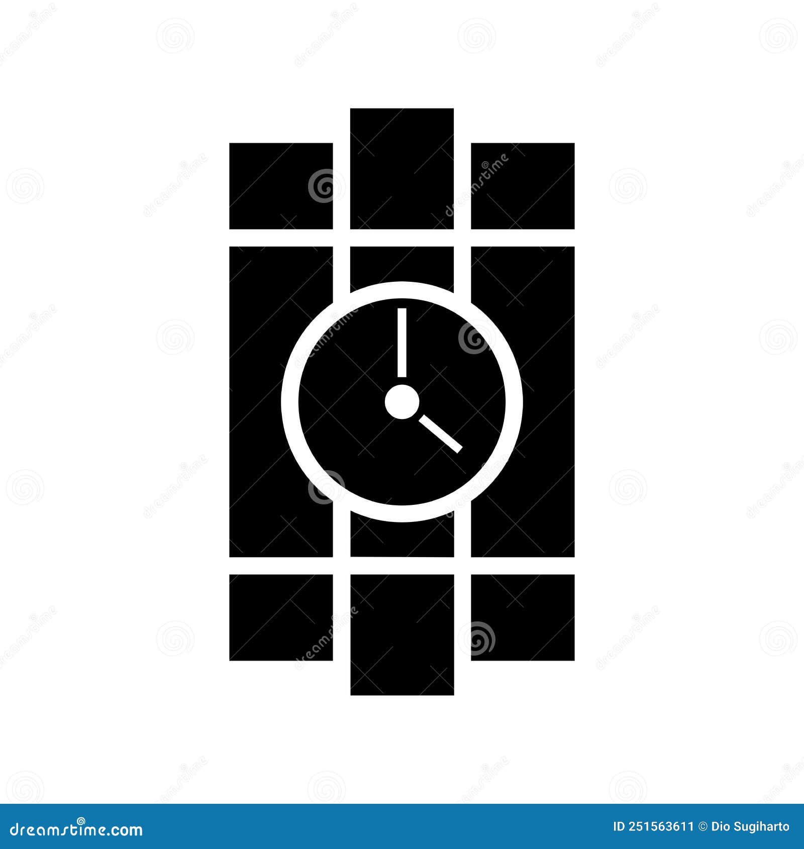 Time Bomb Icon, Full Black. Vector Illustration, Suitable for Content ...