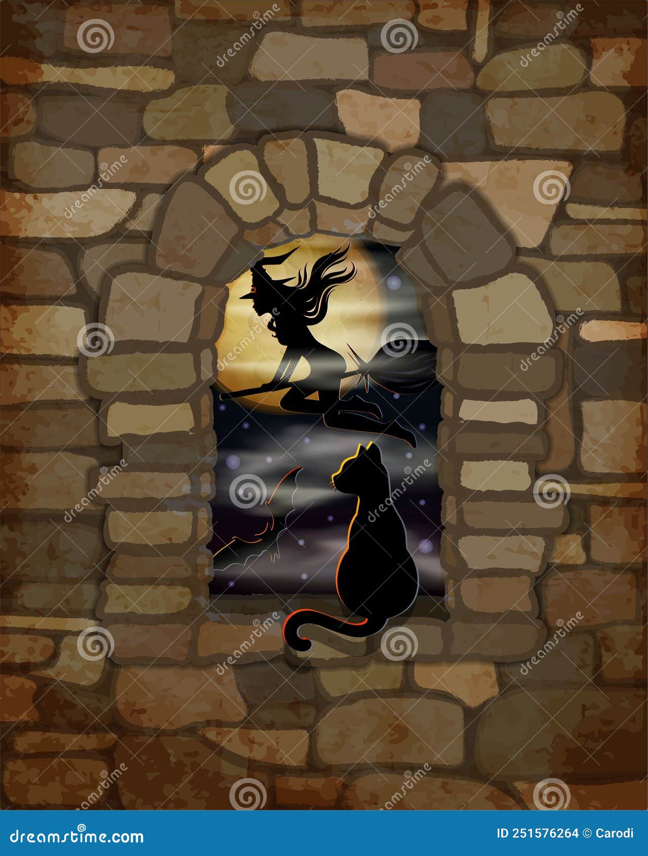 Happy Halloween Vip Card with Black Cat. Vector Stock Vector ...