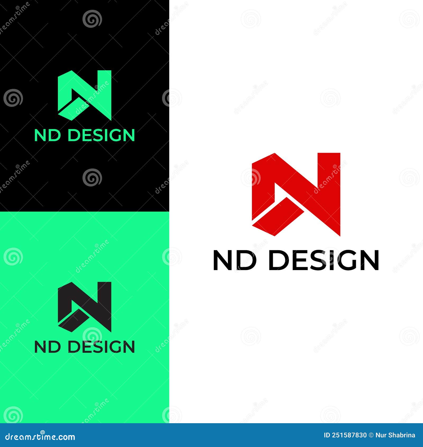N D Design Bold Concept Design Inspiration Stock Vector - Illustration ...