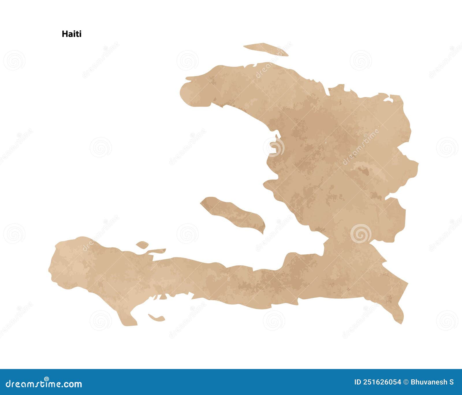 Old Vintage Paper Textured Map of Haiti Country - Vector Stock Vector ...