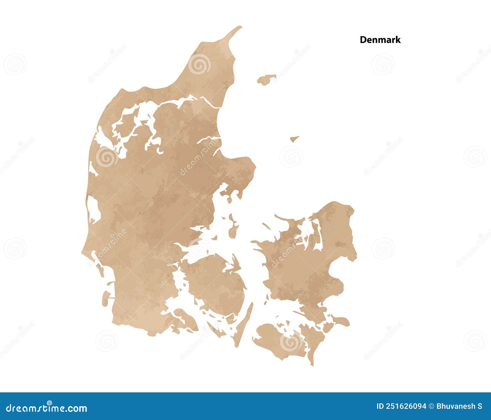 Textured Map Of Denmark In Nice Colors Royalty-Free Stock Photo ...