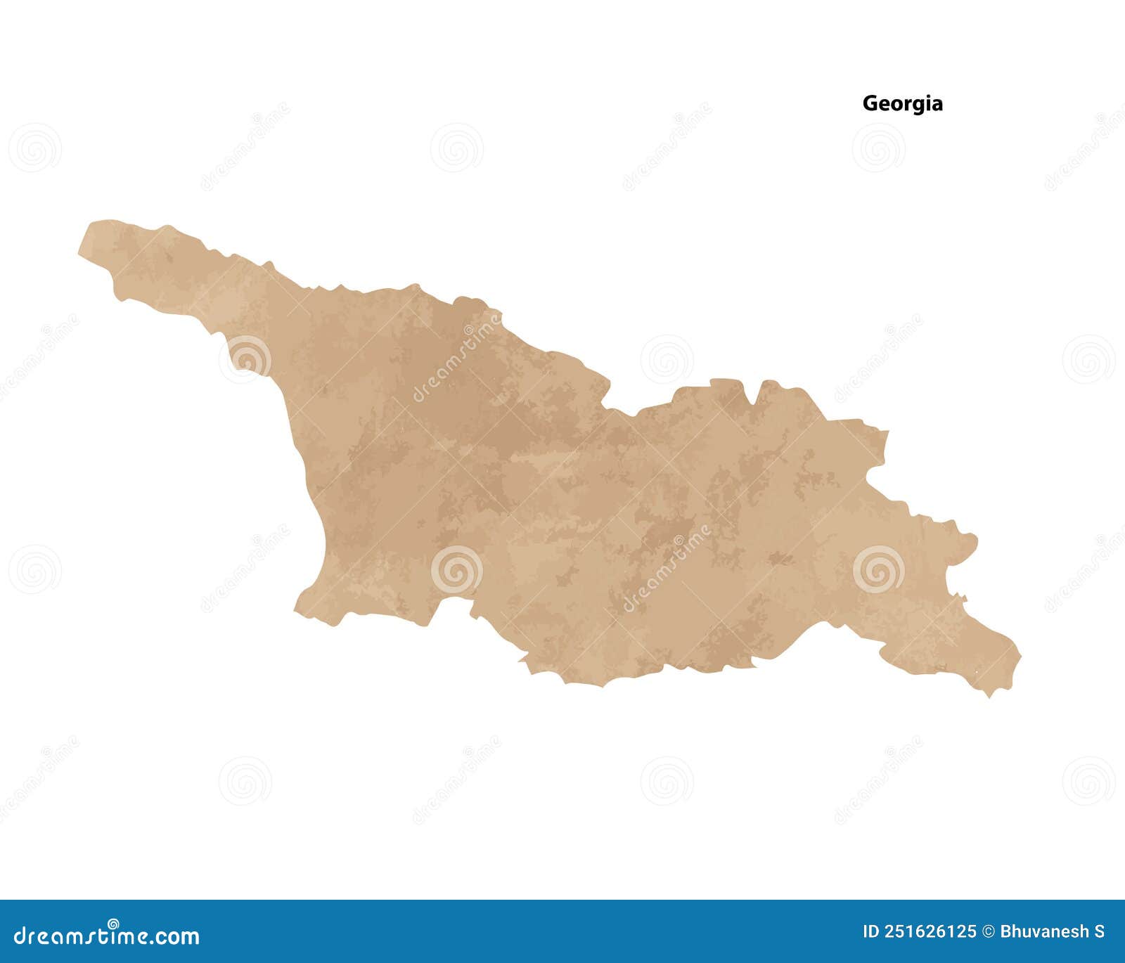 Old Vintage Paper Textured Map of Georgia Country - Vector Stock Vector ...