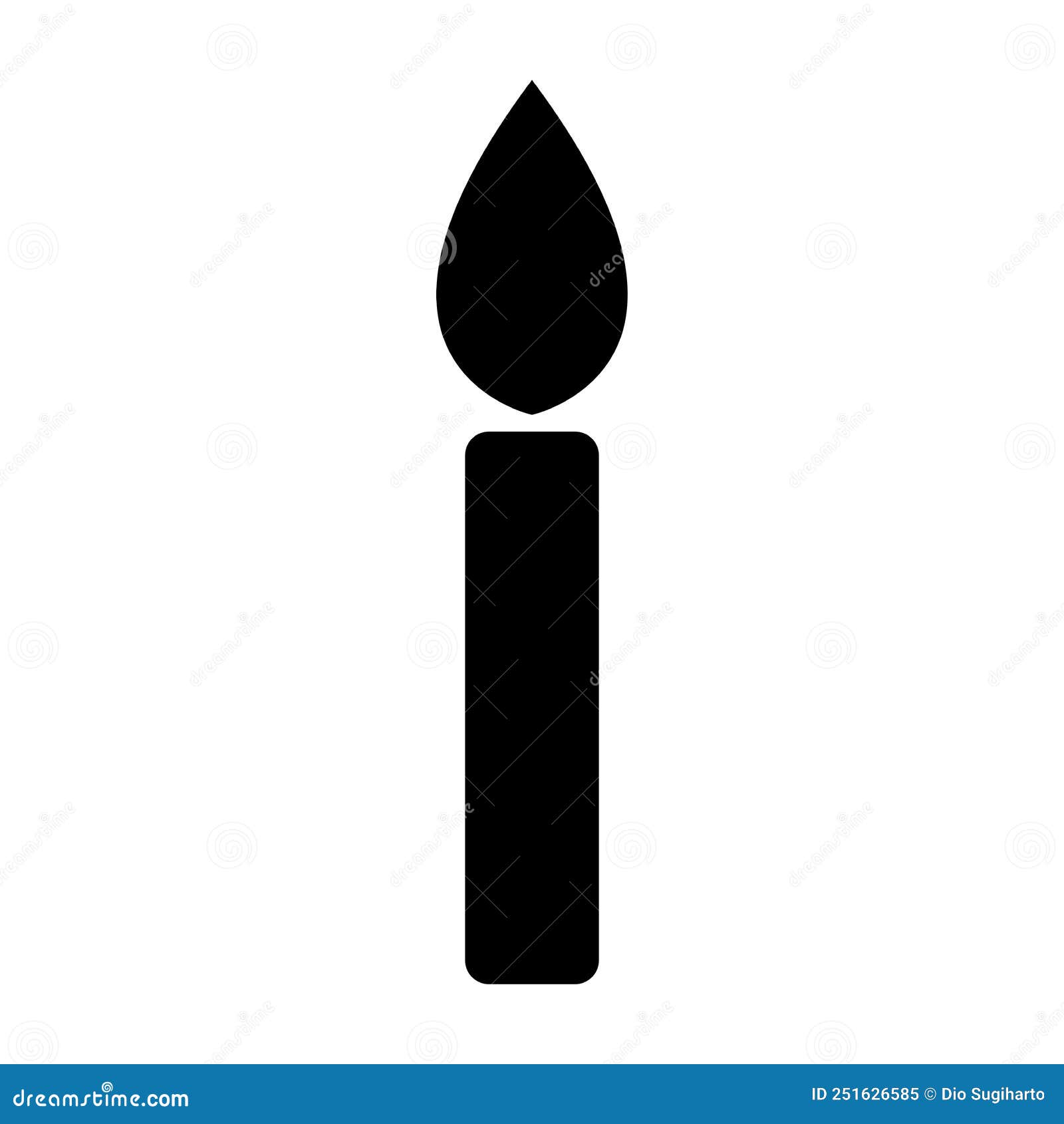 Candle Icon, Full Black. Vector Illustration, Suitable for Content ...