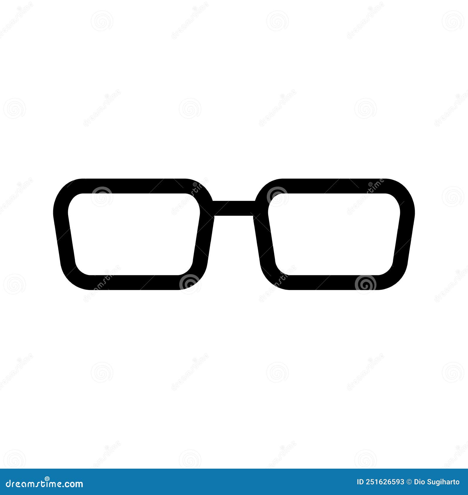 Square Sunglasses Icon, Full Black. Vector Illustration, Suitable for ...