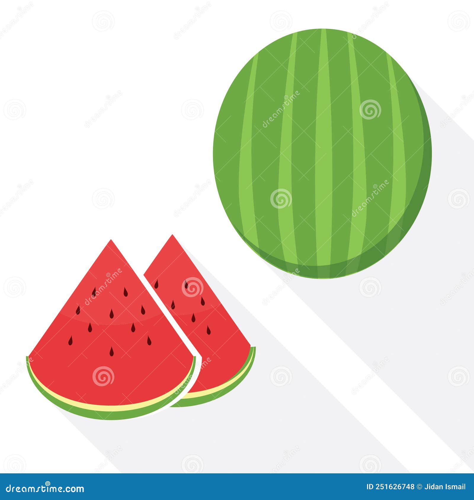 Watermelon. A Simple Sketch Drawn By Hand. Summer Color Vector ...