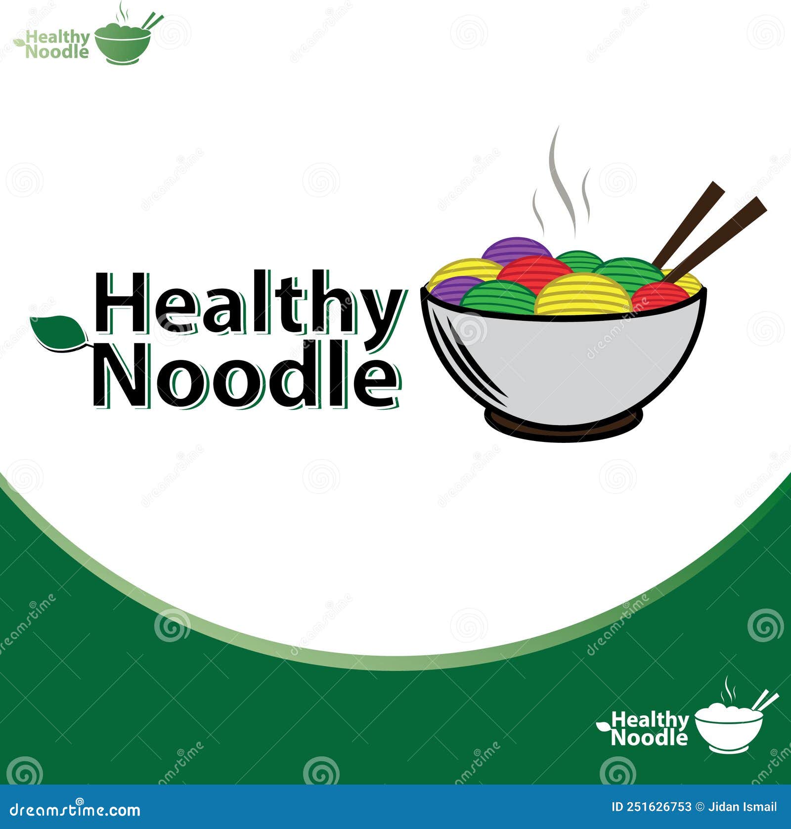 Healthy Vegetable Noodles Vector Illustration Stock Vector ...
