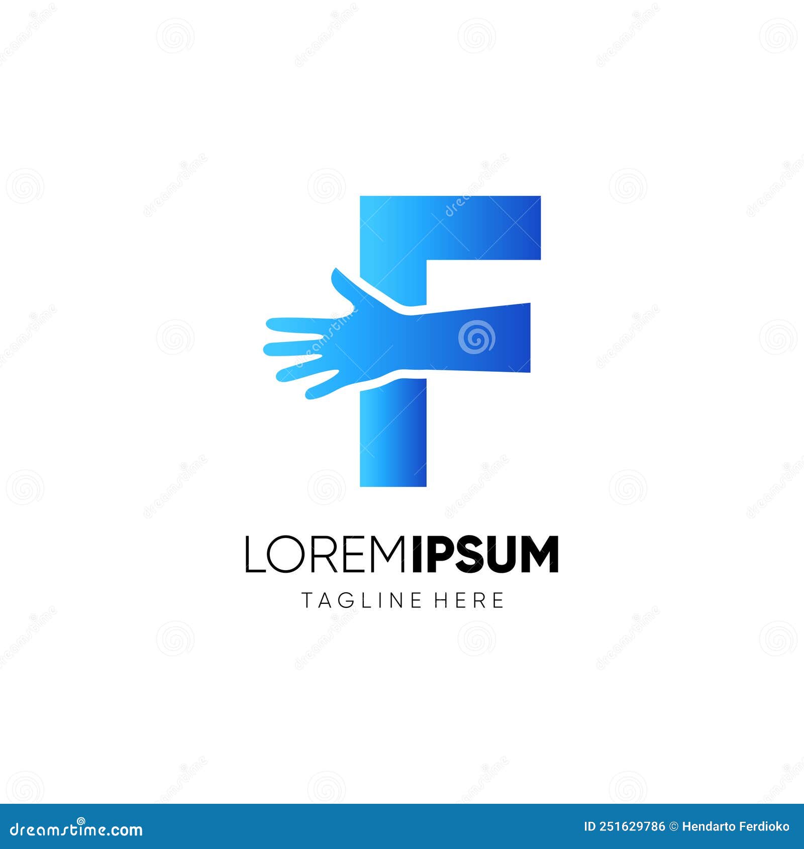 Letter F Initial Hand Logo Design Vector Icon Graphic Stock Vector ...