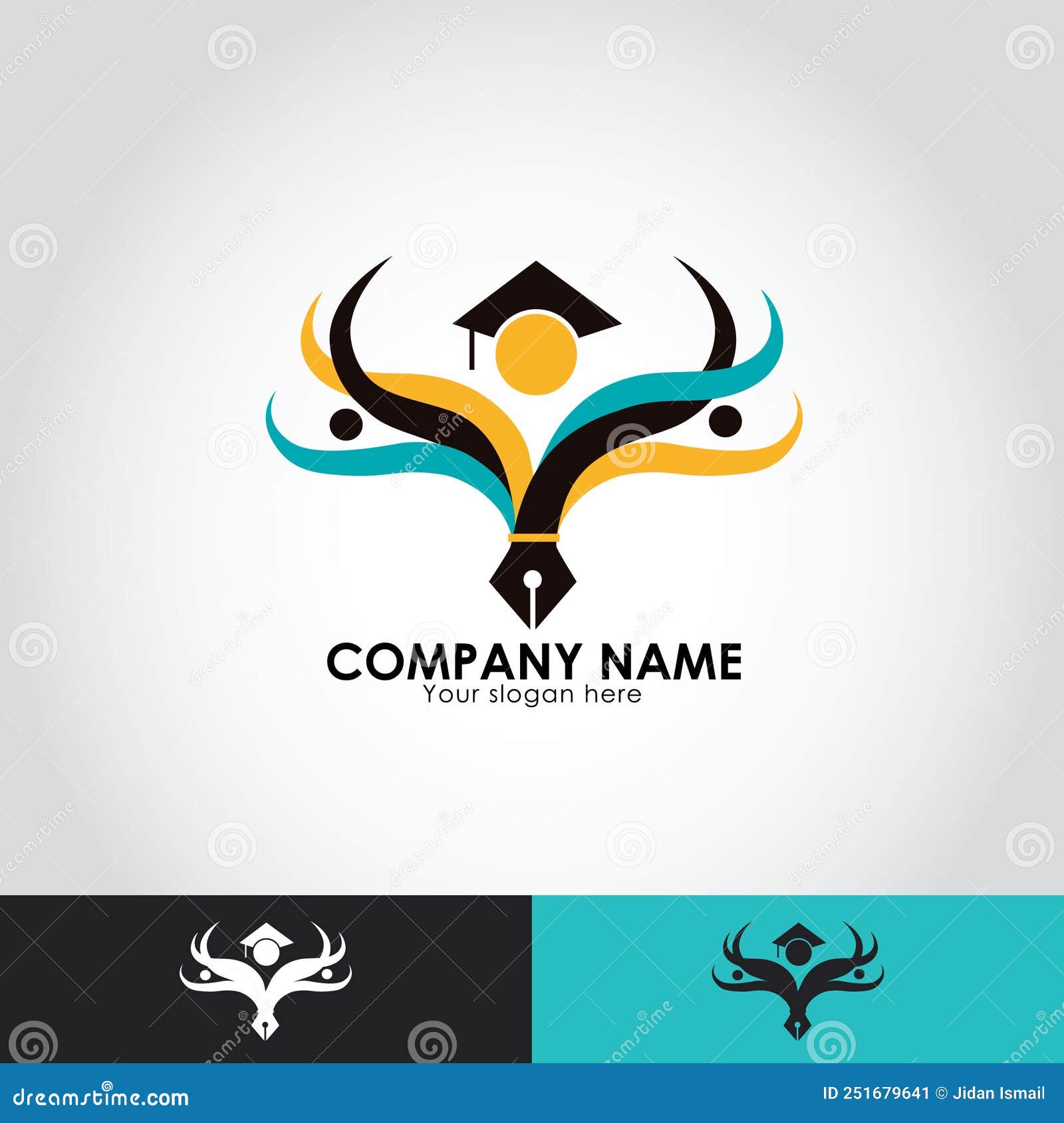 Pen, Person, Graduate Logo Icon Design Template Elements Stock Vector ...