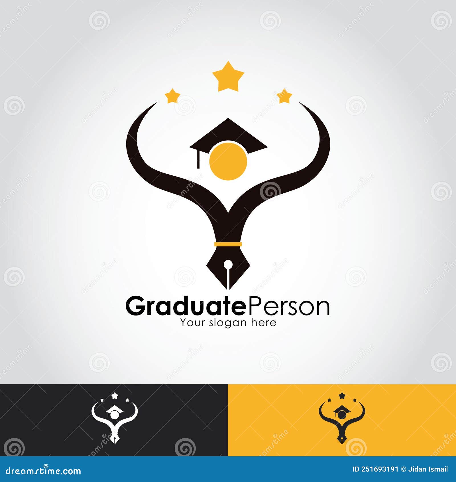 Graduate, Education Logo Icon Design Template Elements. Pen Logo Stock ...