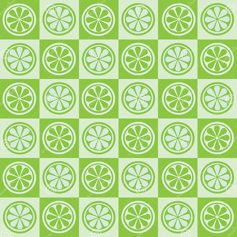 Lemon Slices on Lime Green and Light Green Checkerboard Squares ...