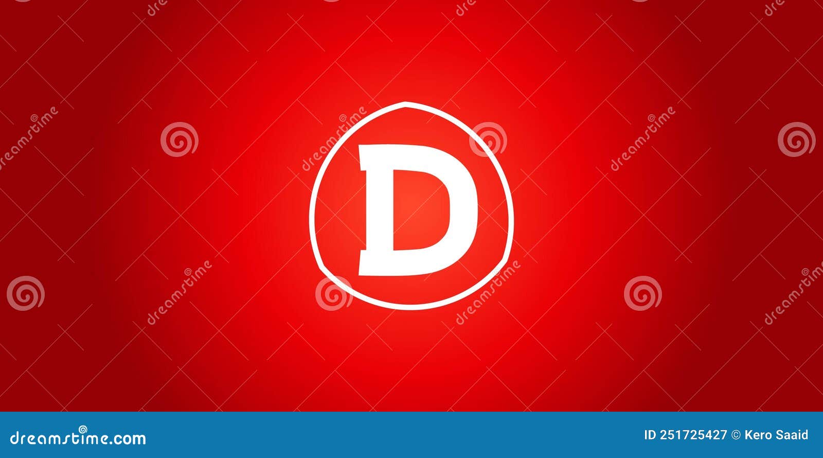 A Creative Design for Letter D with Red Background Stock Vector ...