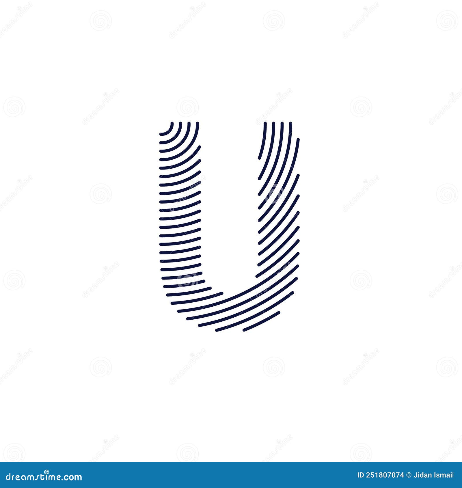 Lines Letter Initial U Logo Design. Creative Line Letters Vector ...
