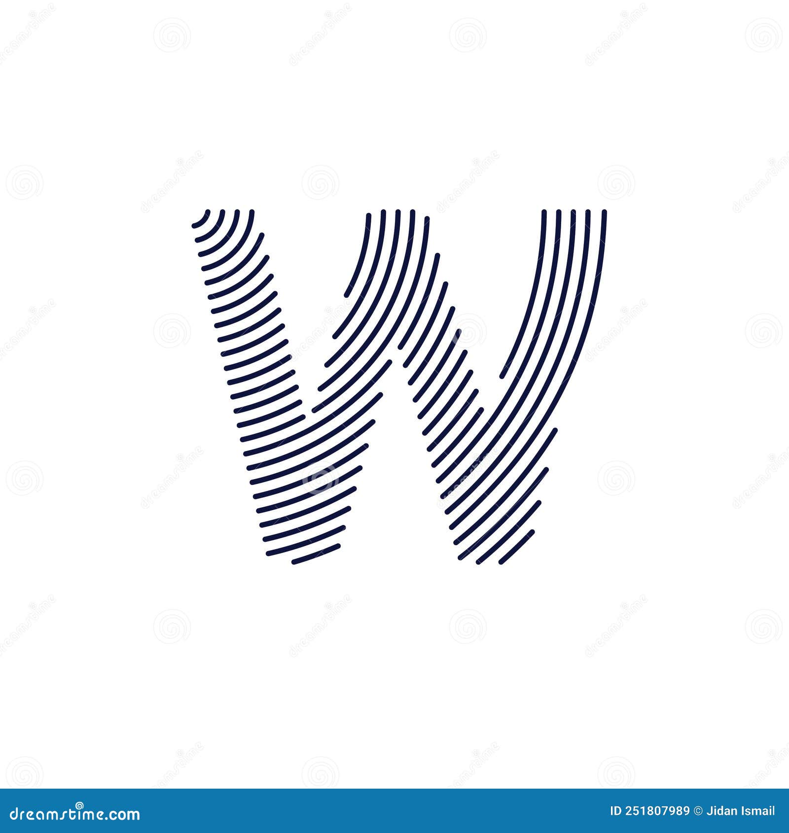 Lines Letter Initial W Logo Vector Stock Vector - Illustration of ...