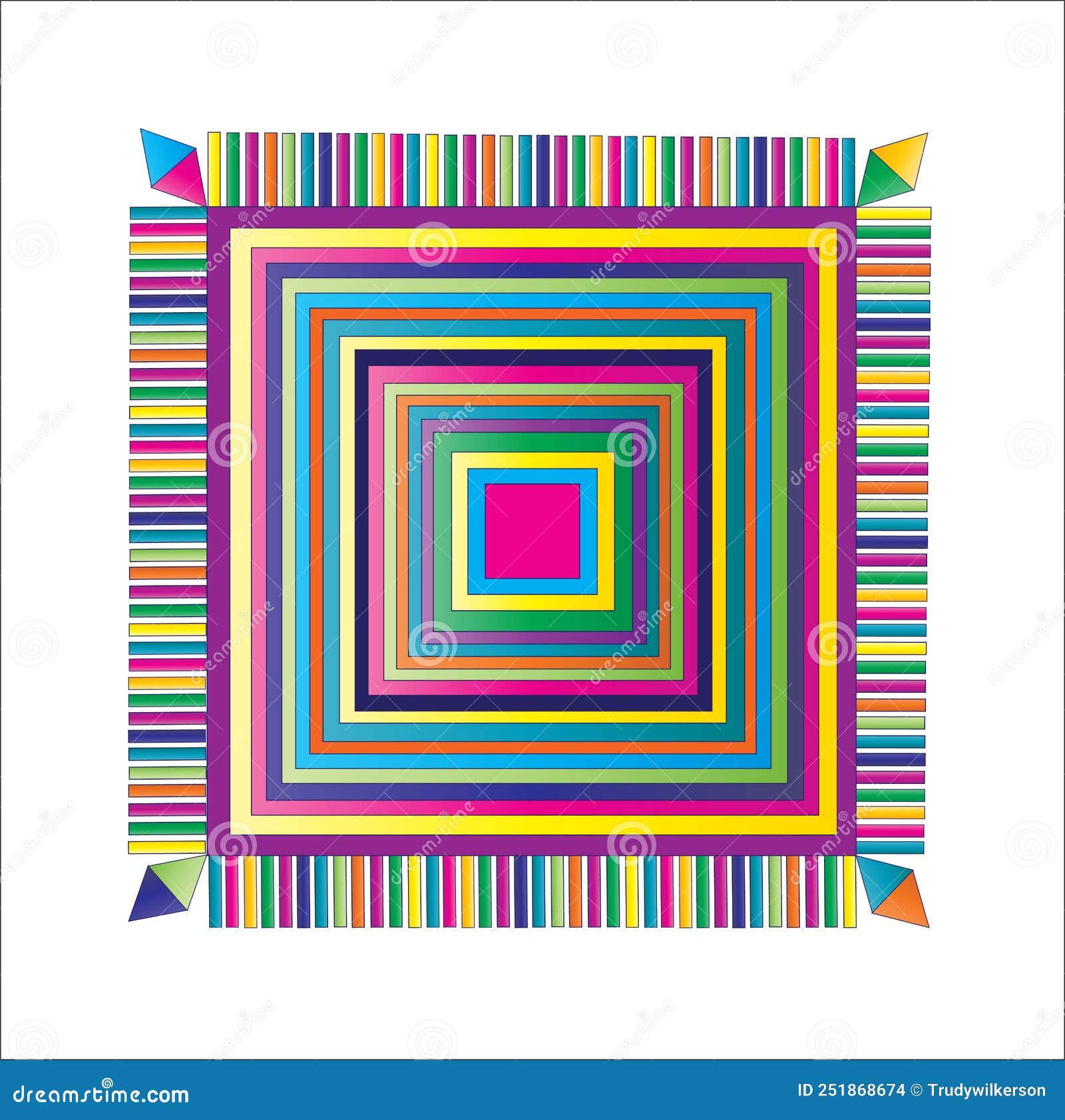 Abstract Geometric Graphic in Bright Bold Colors Stock Illustration ...