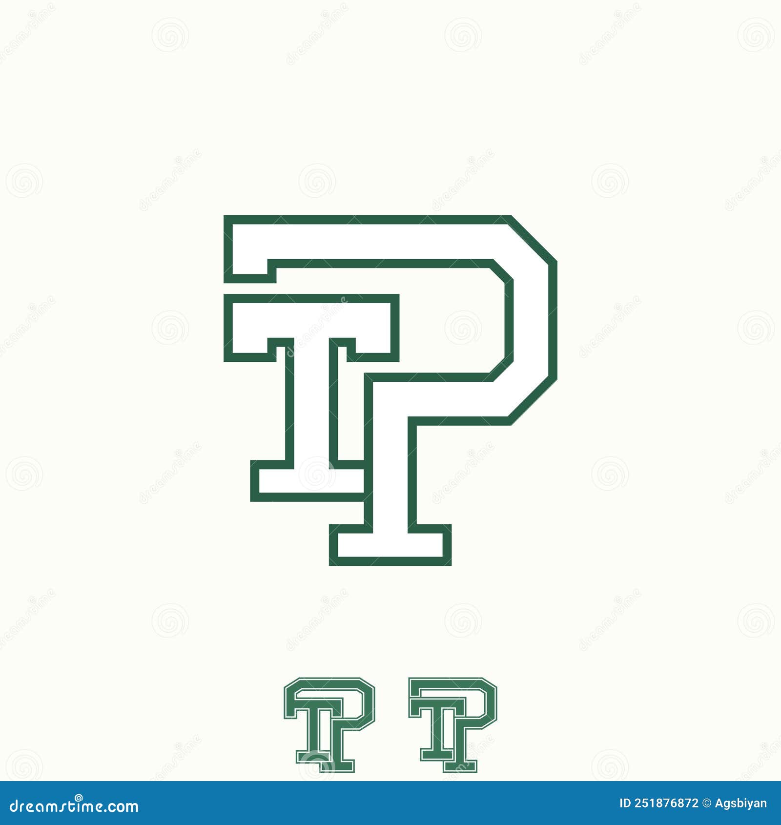 Simple and Unique Letter or Word TP Outline Sans Serif Font on Merge ...