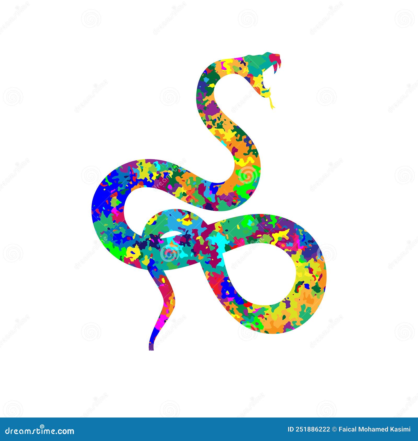 Colorful Cobra Illustration Digita Print Stock Vector - Illustration of ...