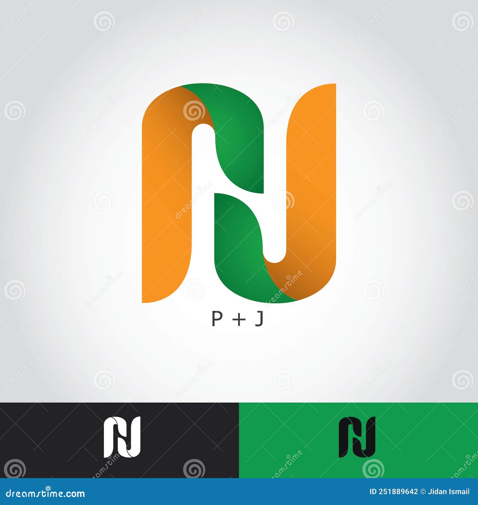 Initial Letter PJ. P & J Logo Icon Design Template Elements Stock ...
