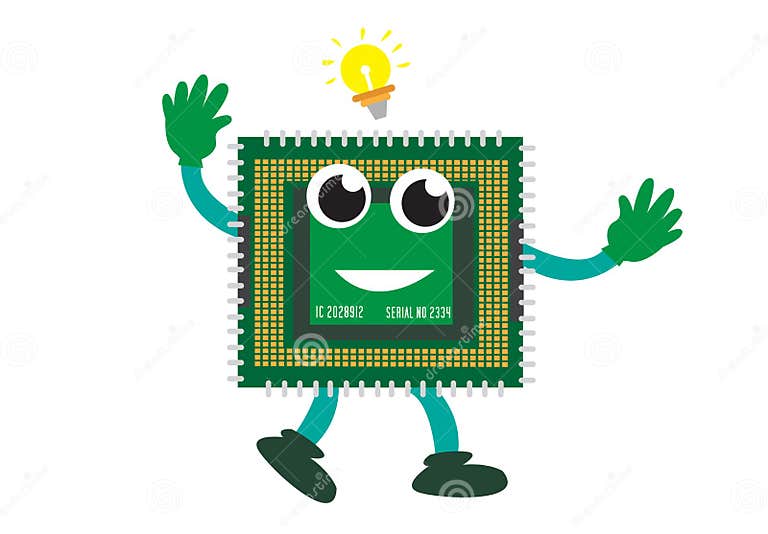 Microchip Mascot. Editable Clip Art Stock Vector - Illustration of ...