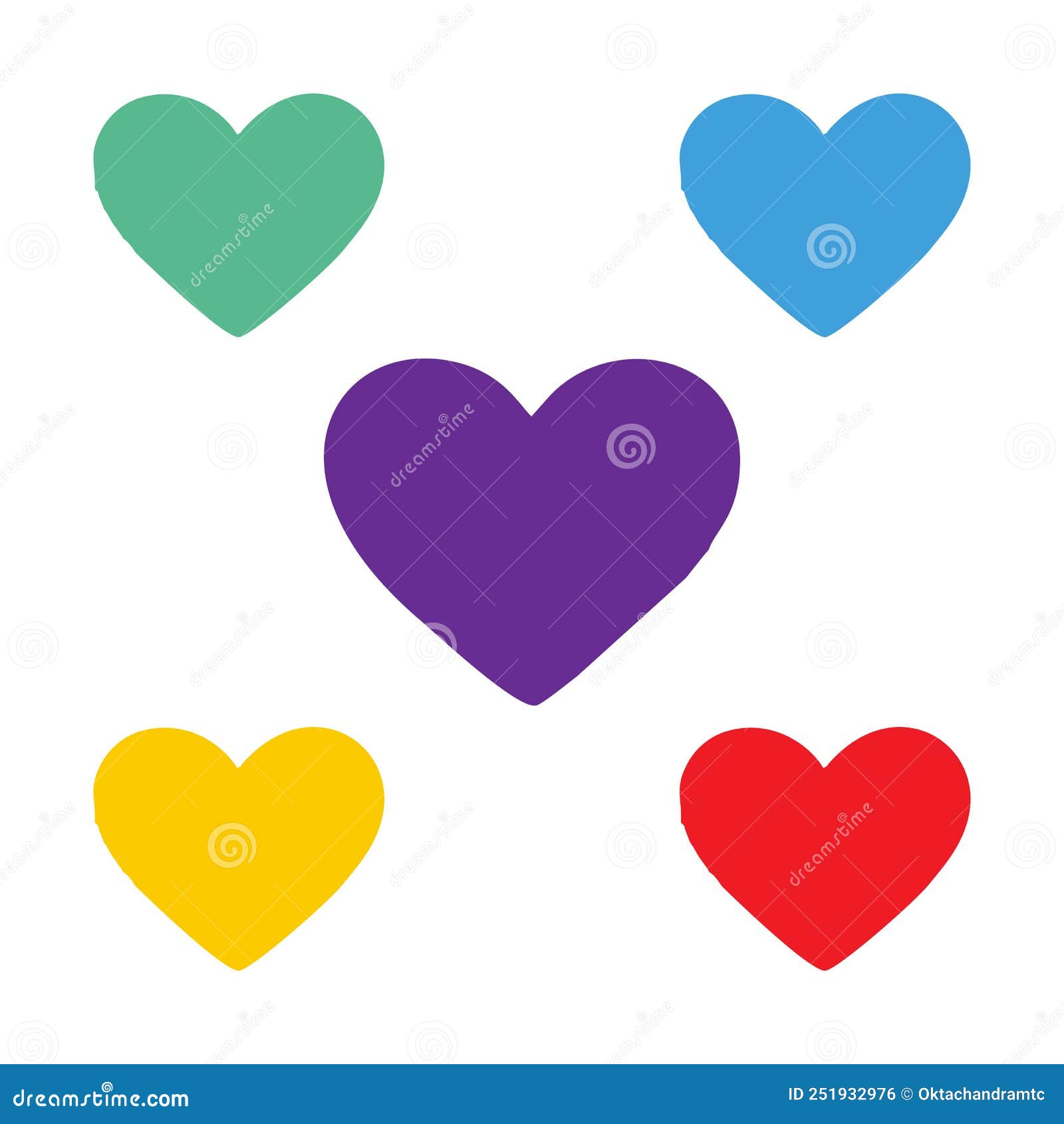 Heart Symbol in Various Color Variants. Stock Vector - Illustration of ...